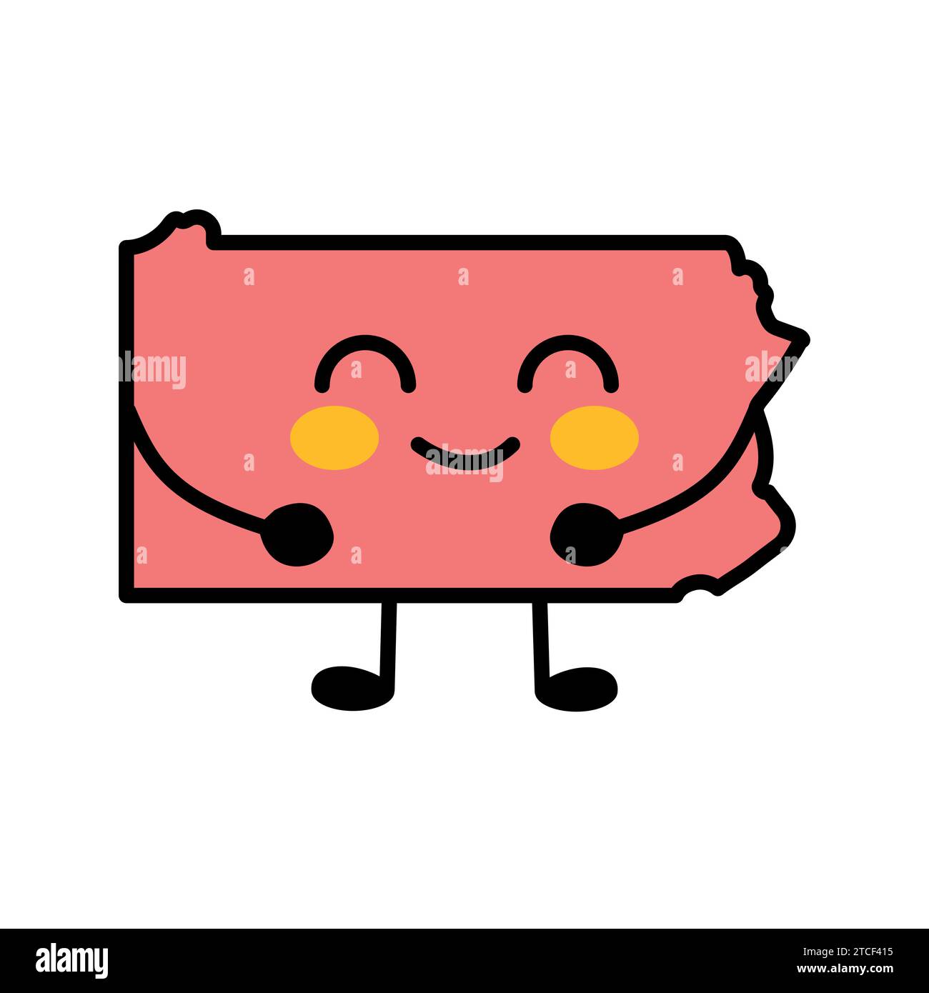Pennsylvania a US state color element. Smiling cartoon character ...