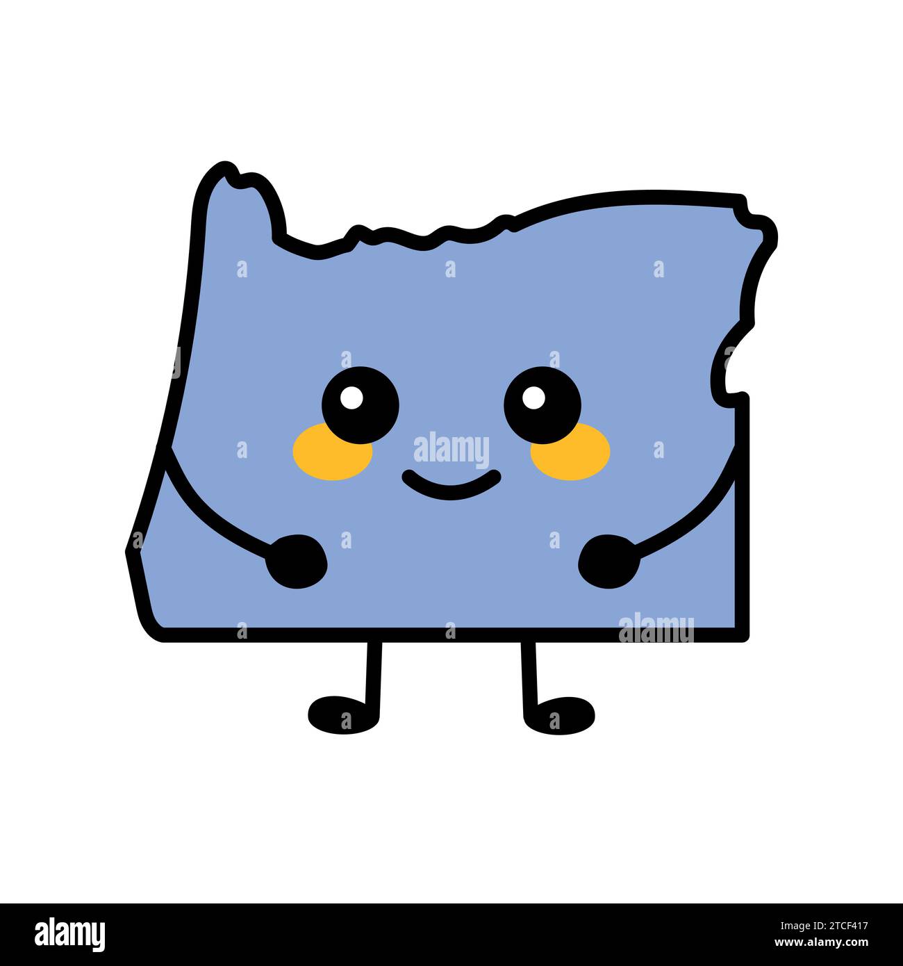 Oregon a US state color element. Smiling cartoon character. United ...