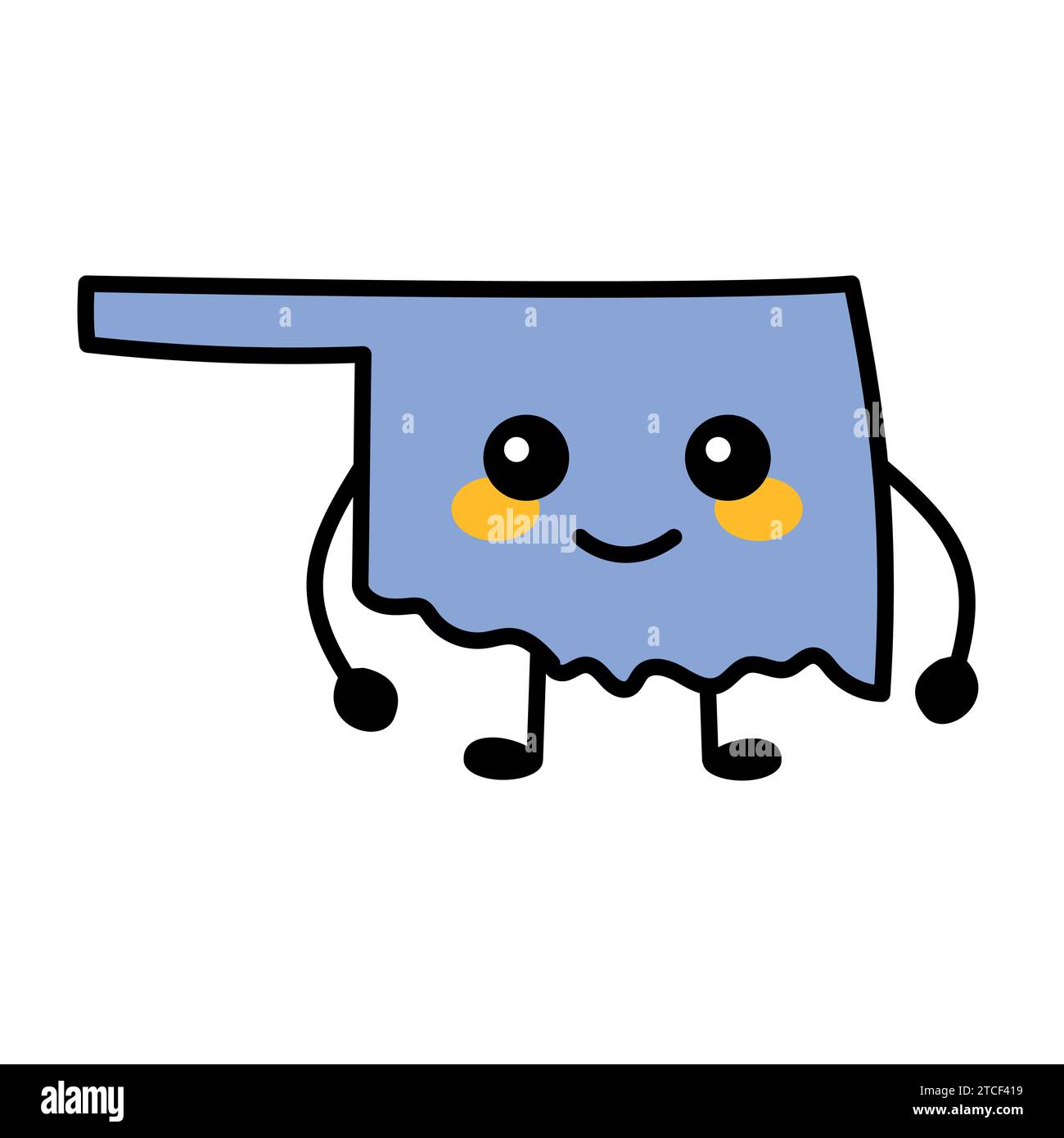 Oklahoma a US state color element. Smiling cartoon character. United ...