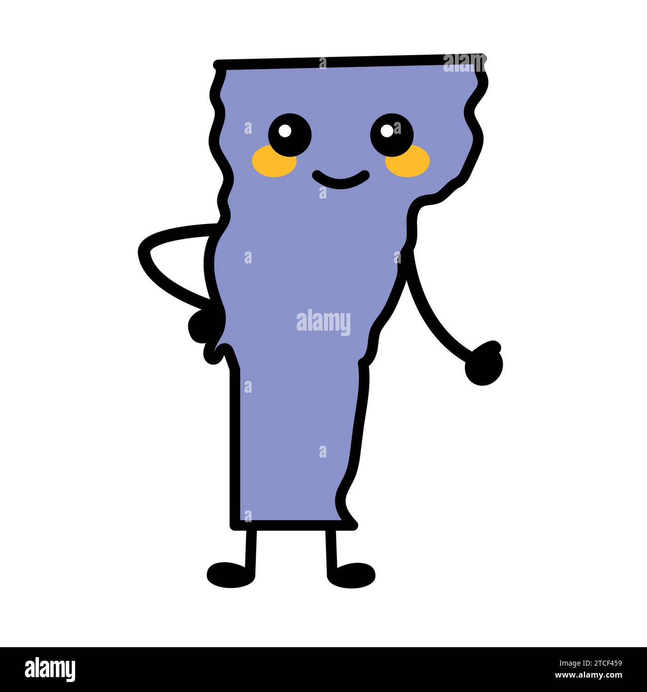 Vermont a US state color element. Smiling cartoon character. United ...