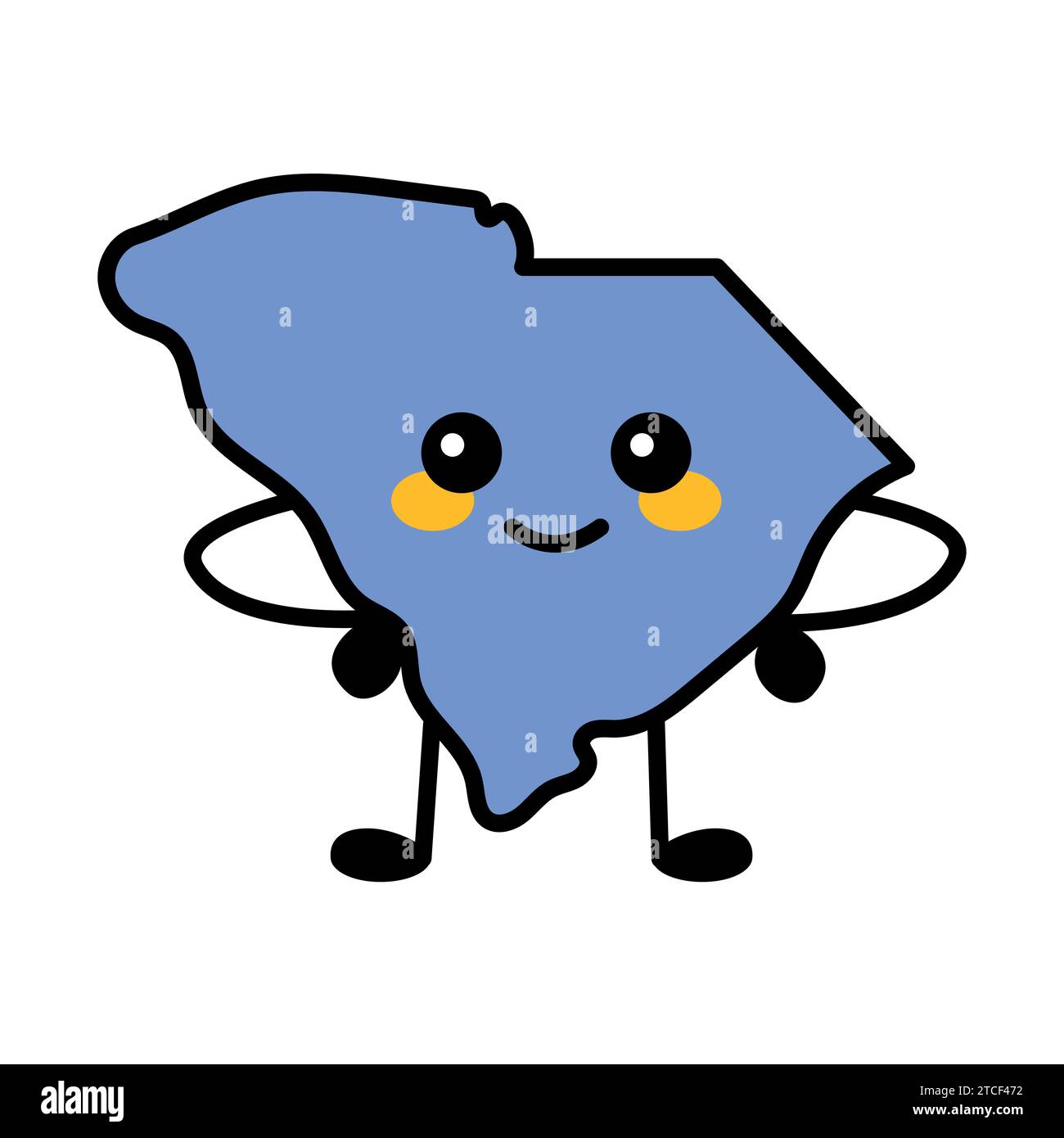 South Carolina a US state color element. Smiling cartoon character ...