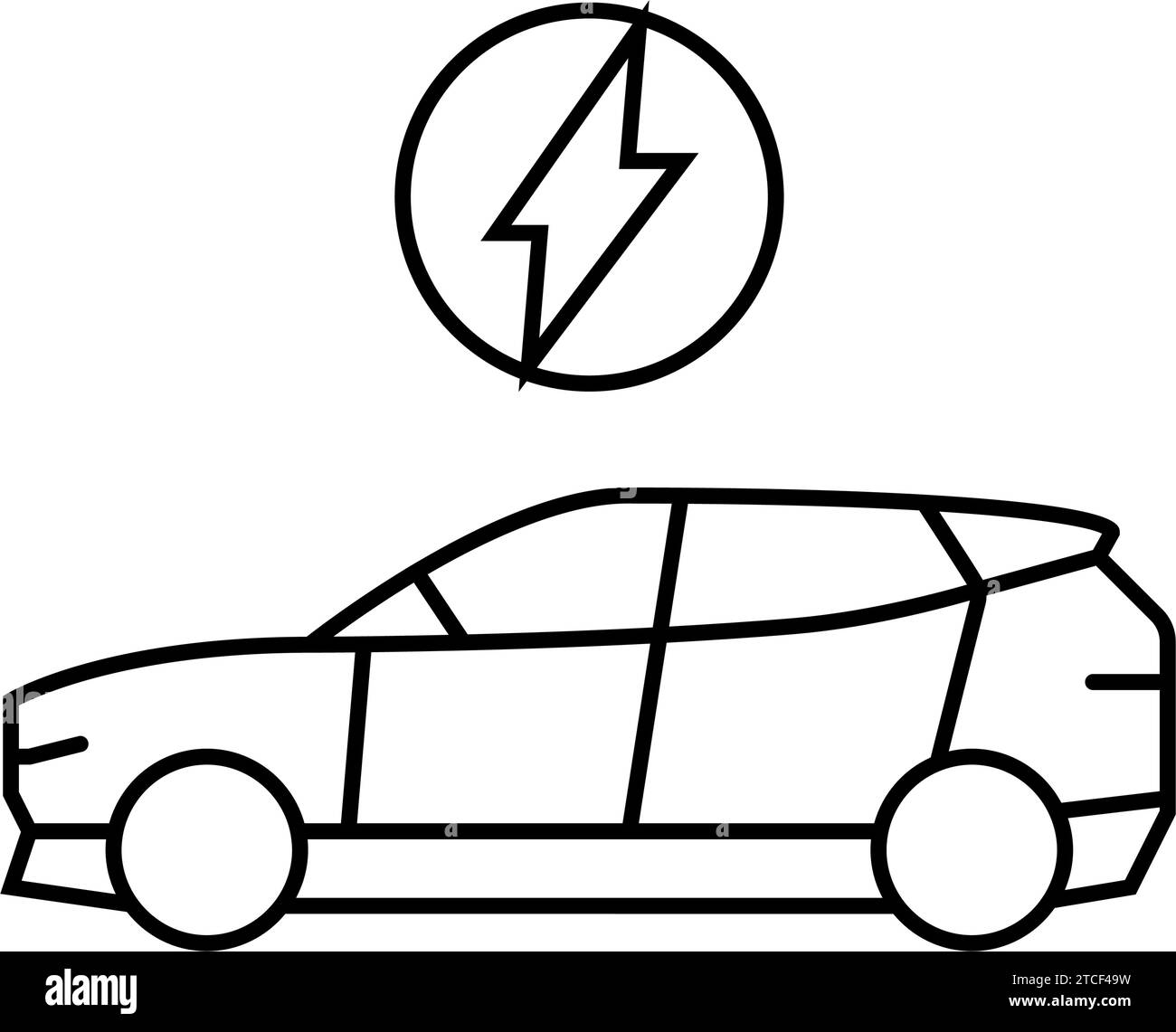 electric vehicle line icon vector illustration Stock Vector Image & Art ...
