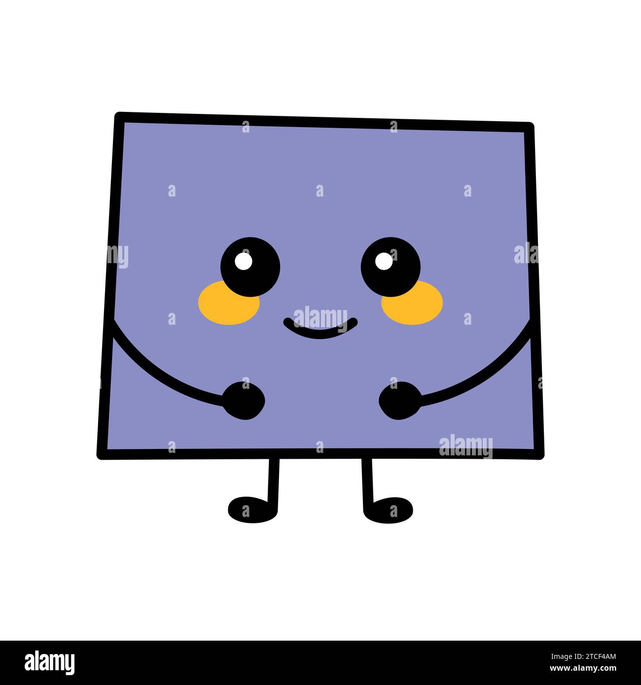 Wyoming a US state color element. Smiling cartoon character. United ...