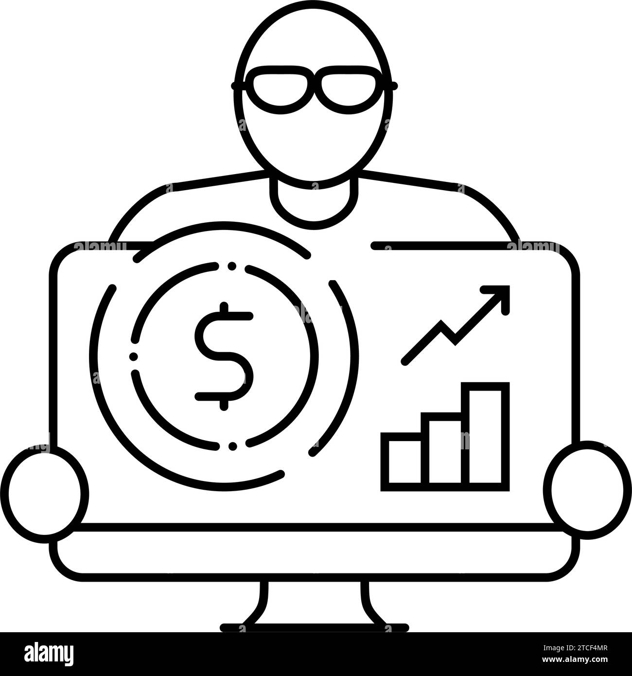 financial planner line icon vector illustration Stock Vector Image ...