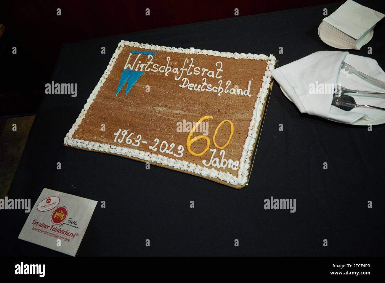 Berlin, Germany. 12th Dec, 2023. A cake with the inscription ...