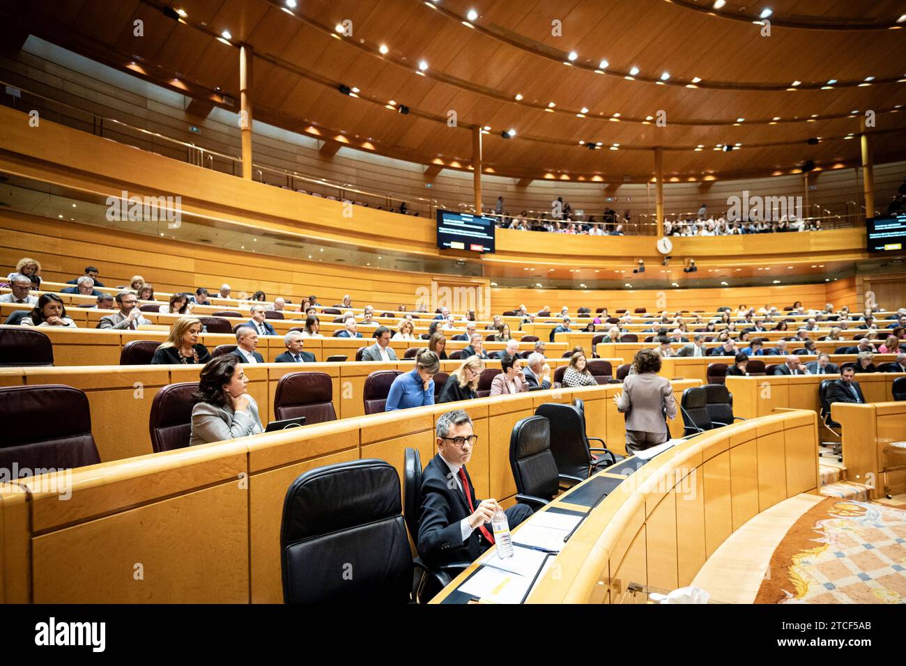 General view during a plenary session, in the Senate, on December 12 ...