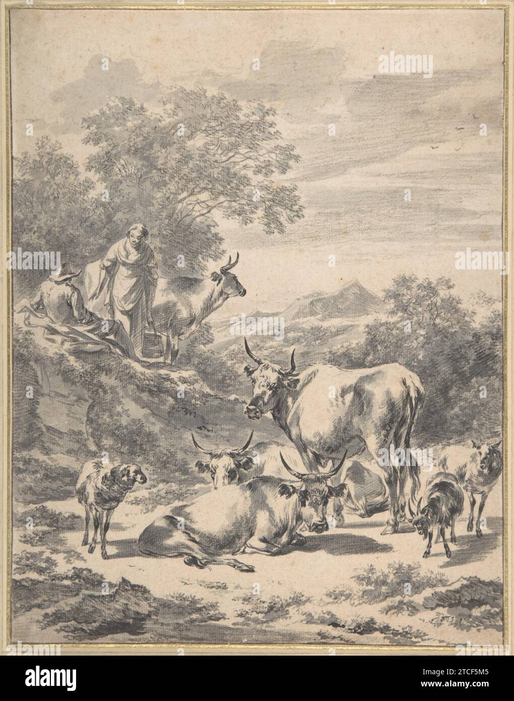 Italianate landscape with cattle hi-res stock photography and images ...