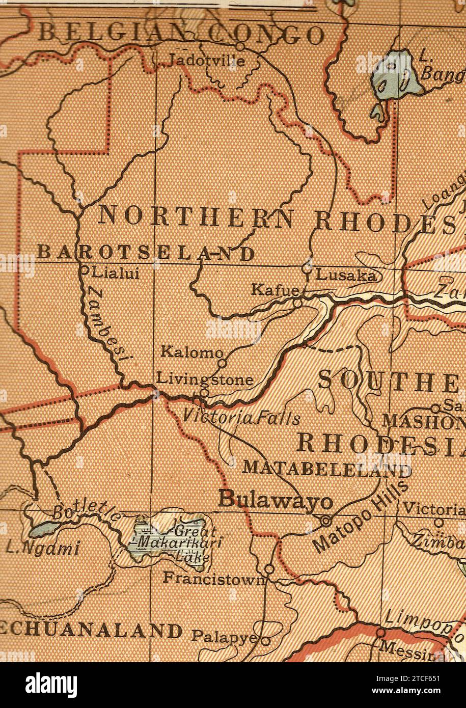 A vintage/antique geographical map of Africa in sepia showing Northern ...