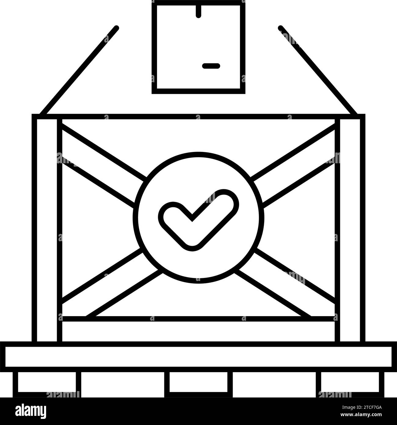 packaging solutions logistic manager line icon vector illustration ...