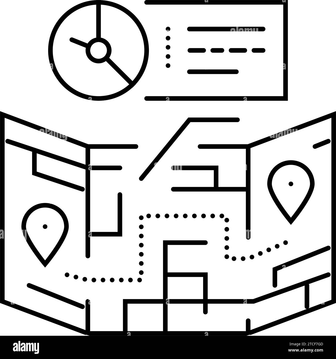 route optimization logistic manager line icon vector illustration Stock ...