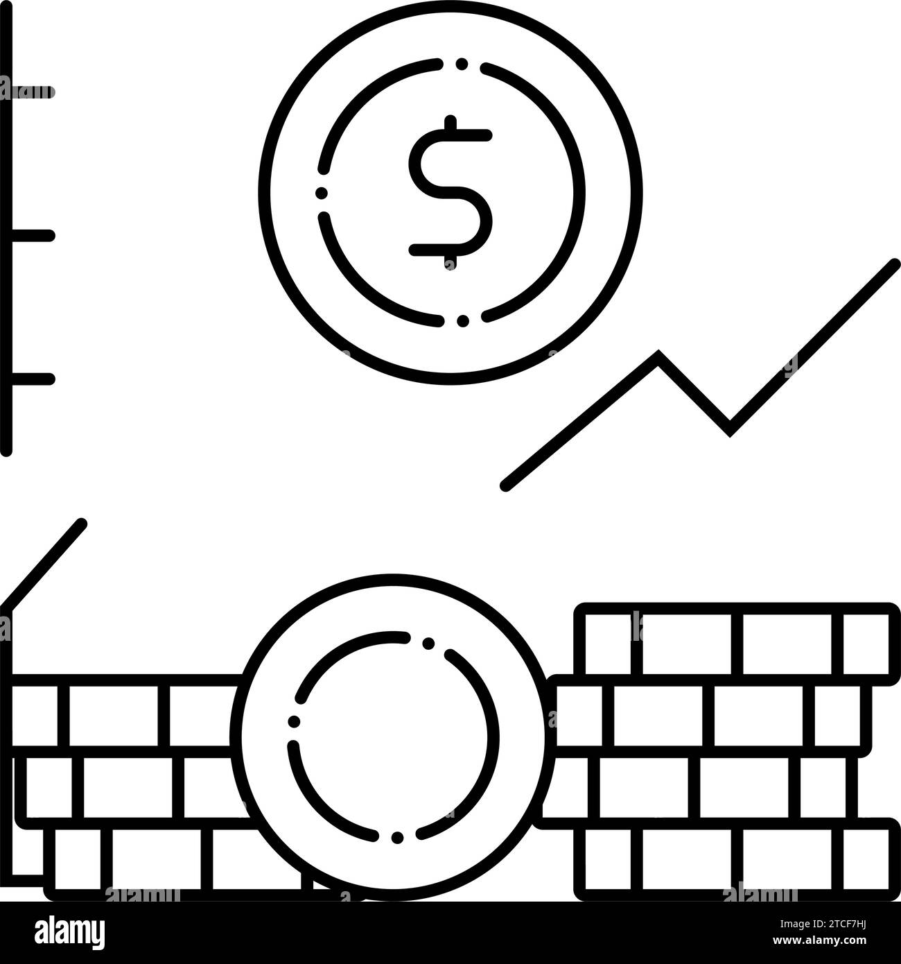 wealth growth financial advisor line icon vector illustration Stock ...