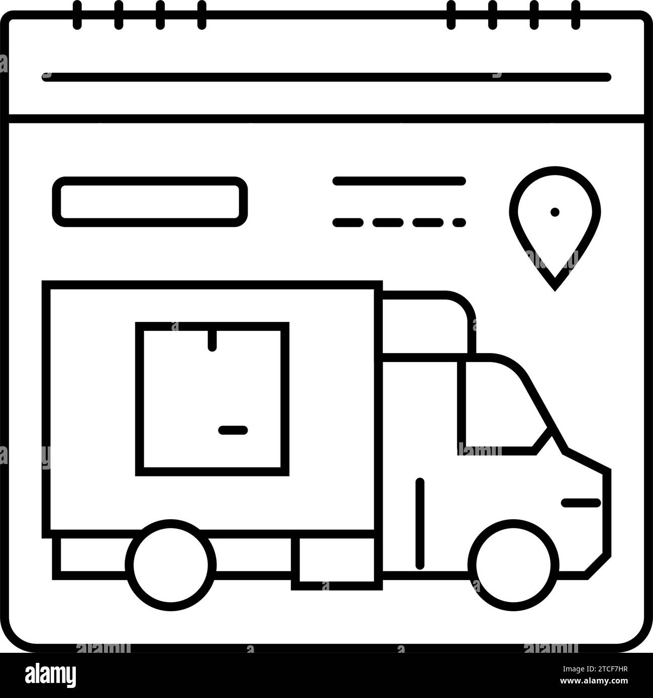 delivery scheduling logistic manager line icon vector illustration ...