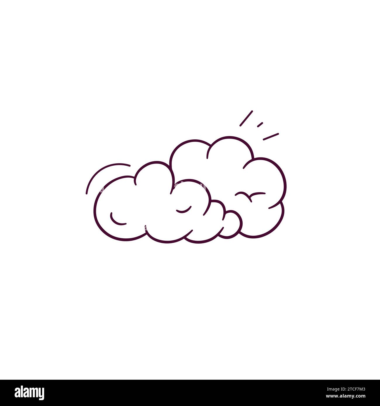 Hand Drawn illustration of cloud icon. Doodle Vector Sketch ...