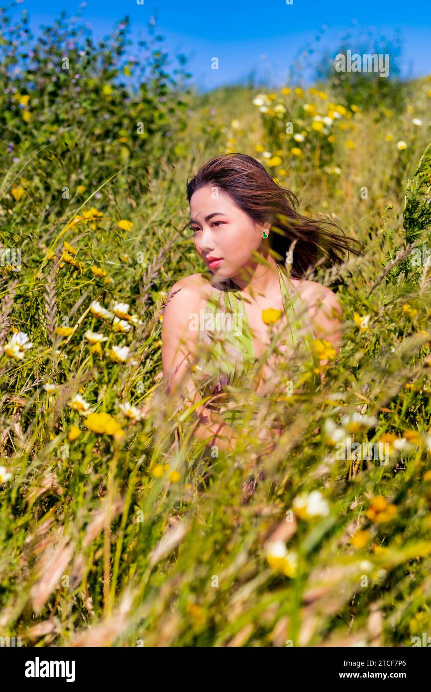 Beautiful Young Asian Woman Curvy Figure Athletic Standing in a ...