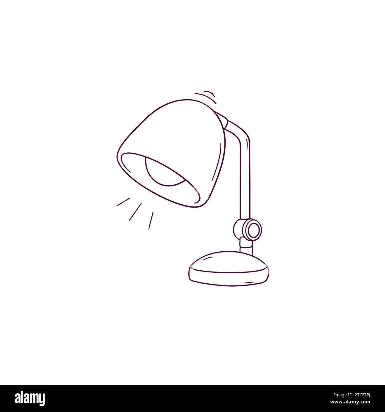 Hand Drawn illustration of desk lamp icon. Doodle Vector Sketch ...