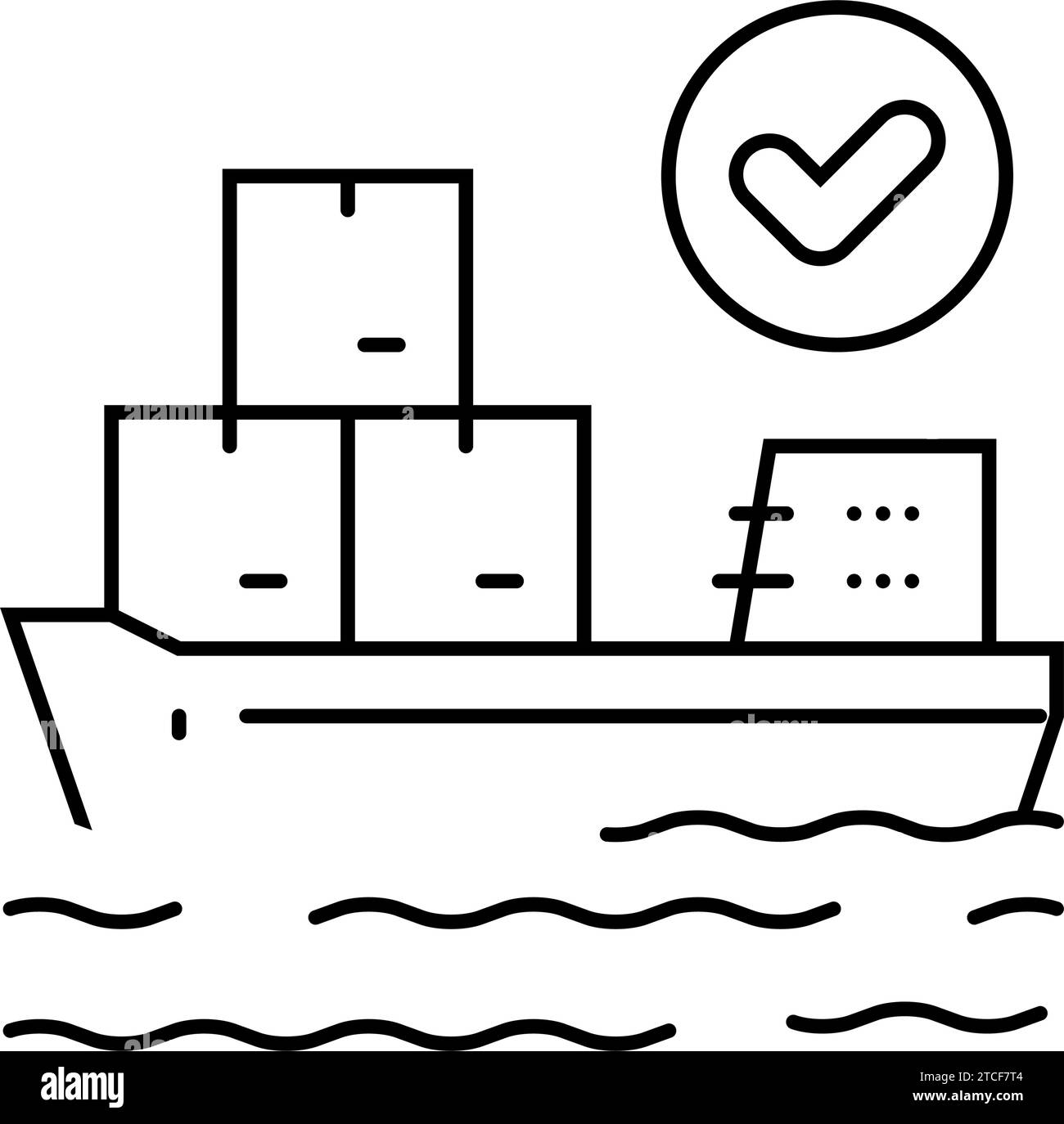 freight transportation logistic manager line icon vector illustration ...