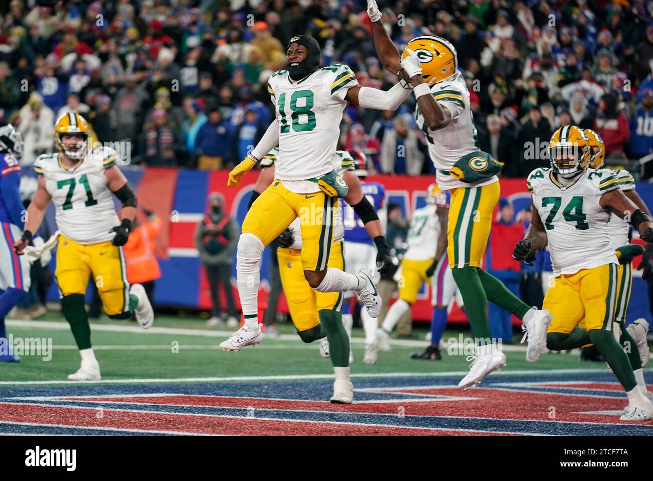 Green Bay Packers wide receiver Malik Heath (18) reacts after scoring a ...