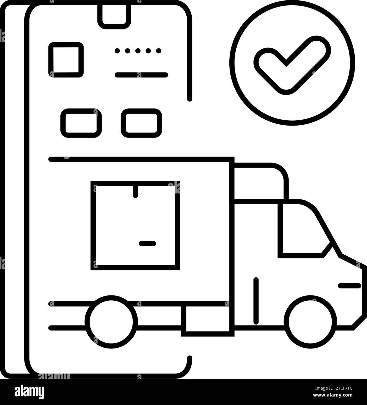 carrier selection logistic manager line icon vector illustration Stock ...