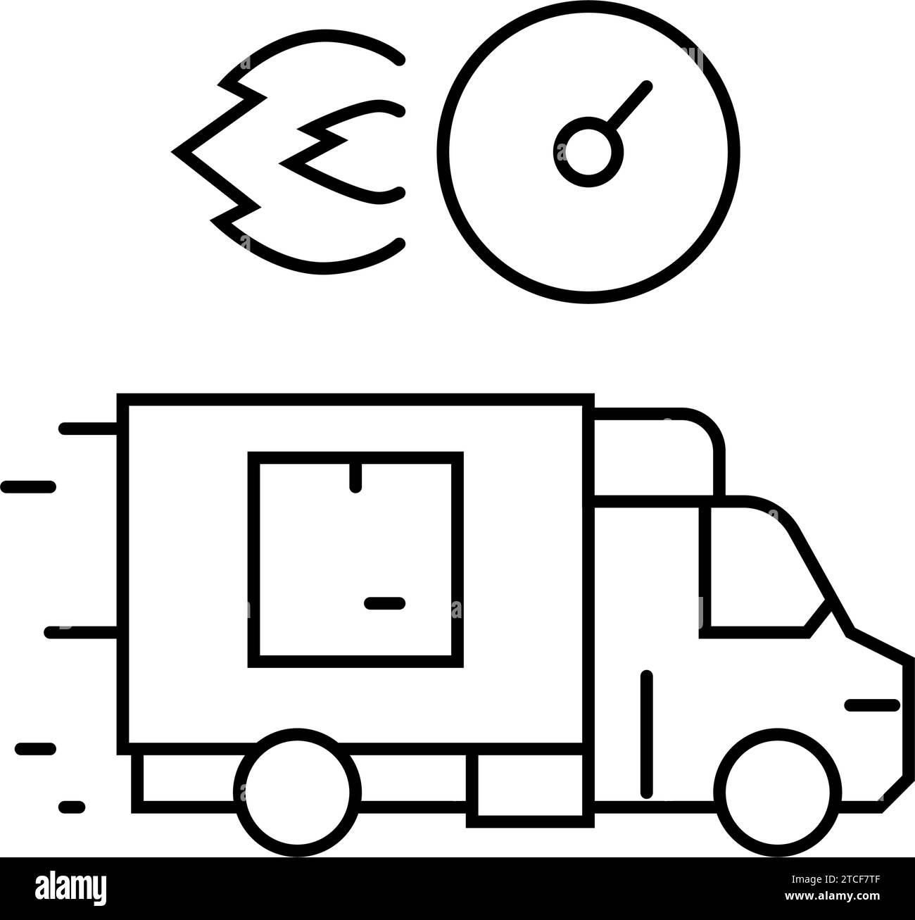 last mile delivery logistic manager line icon vector illustration Stock ...