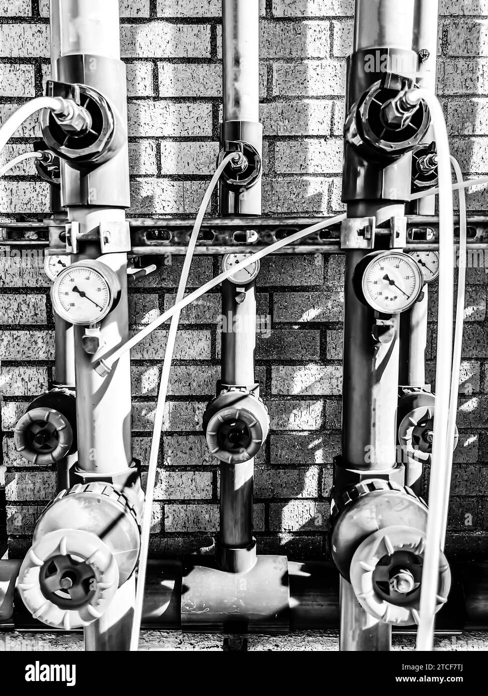 soil vapor extraction test well header with pressure gauge and sample ...