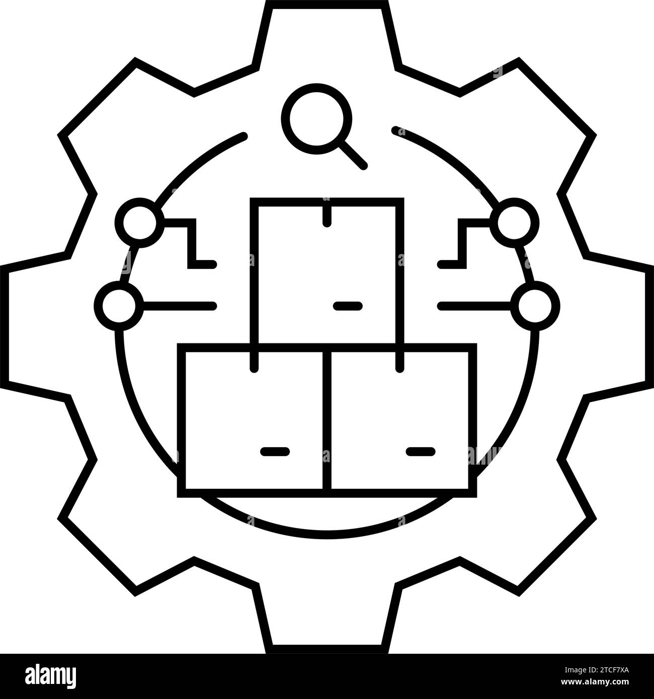 inventory management logistic manager line icon vector illustration ...