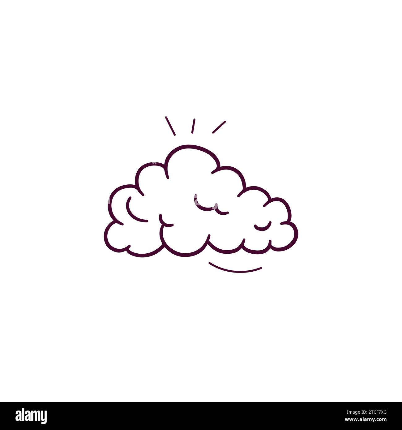 Hand Drawn illustration of cloud icon. Doodle Vector Sketch ...