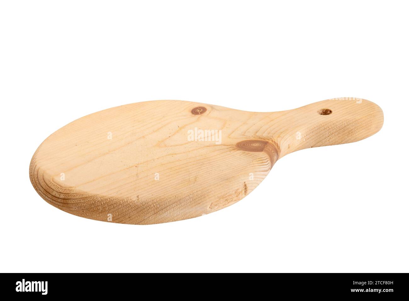 Wooden round cutting board isolated on white background Stock Photo - Alamy