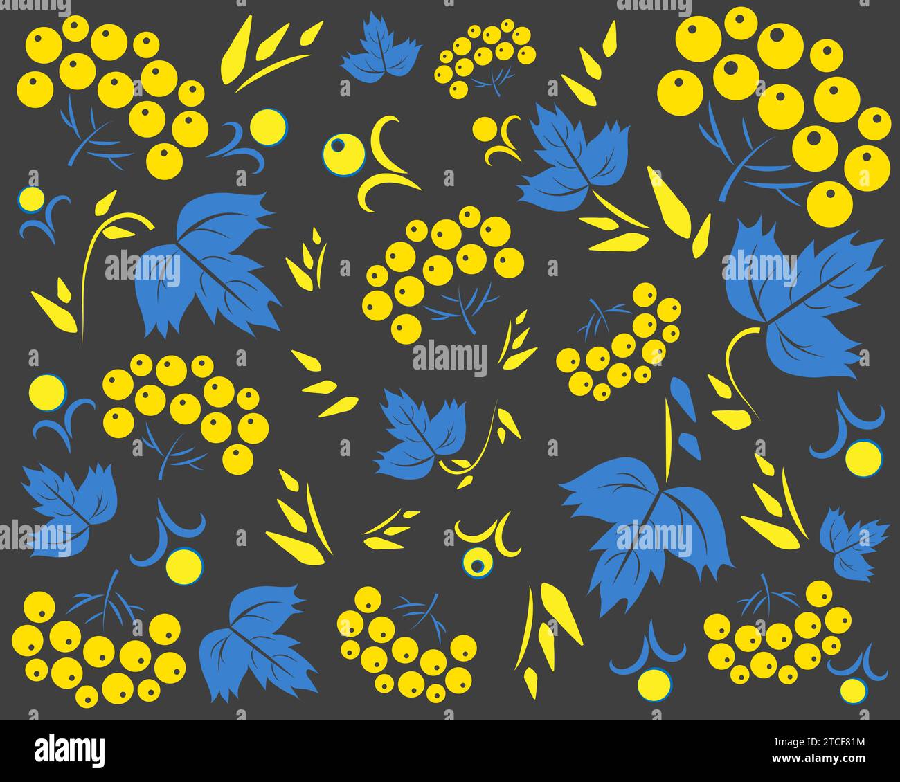 Ukrainian pattern. Viburnum. Let's pray for UKRAINE Stock Vector Image ...