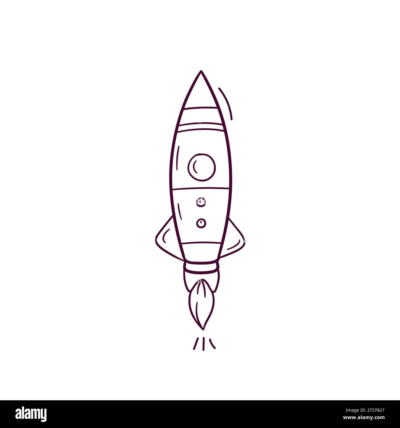 Hand Drawn illustration of rocket icon. Doodle Vector Sketch ...