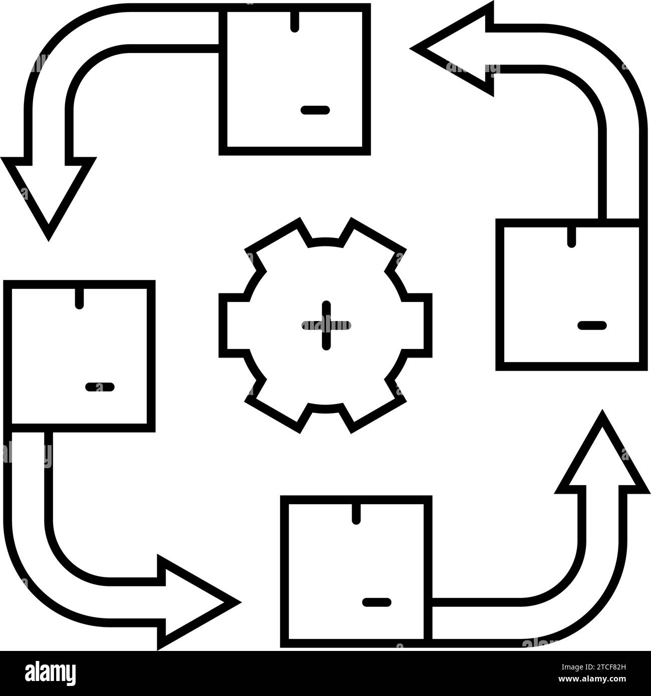stock rotation logistic manager line icon vector illustration Stock ...