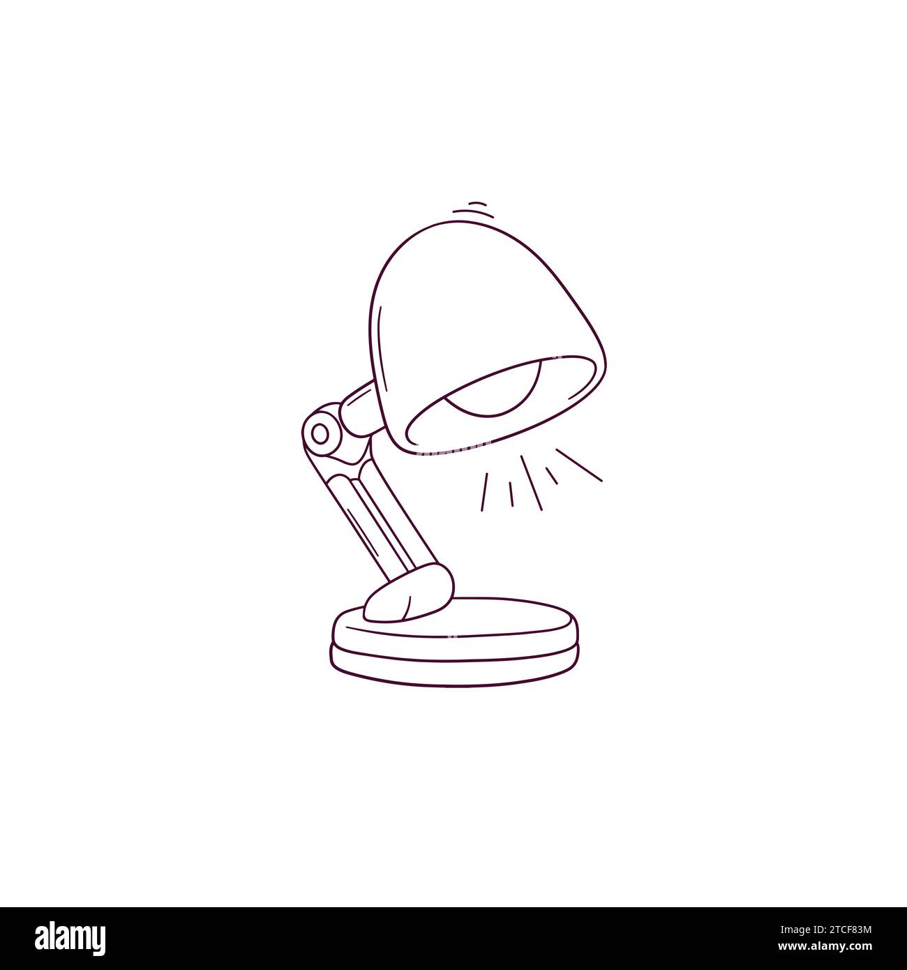 Hand Drawn illustration of desk lamp icon. Doodle Vector Sketch ...