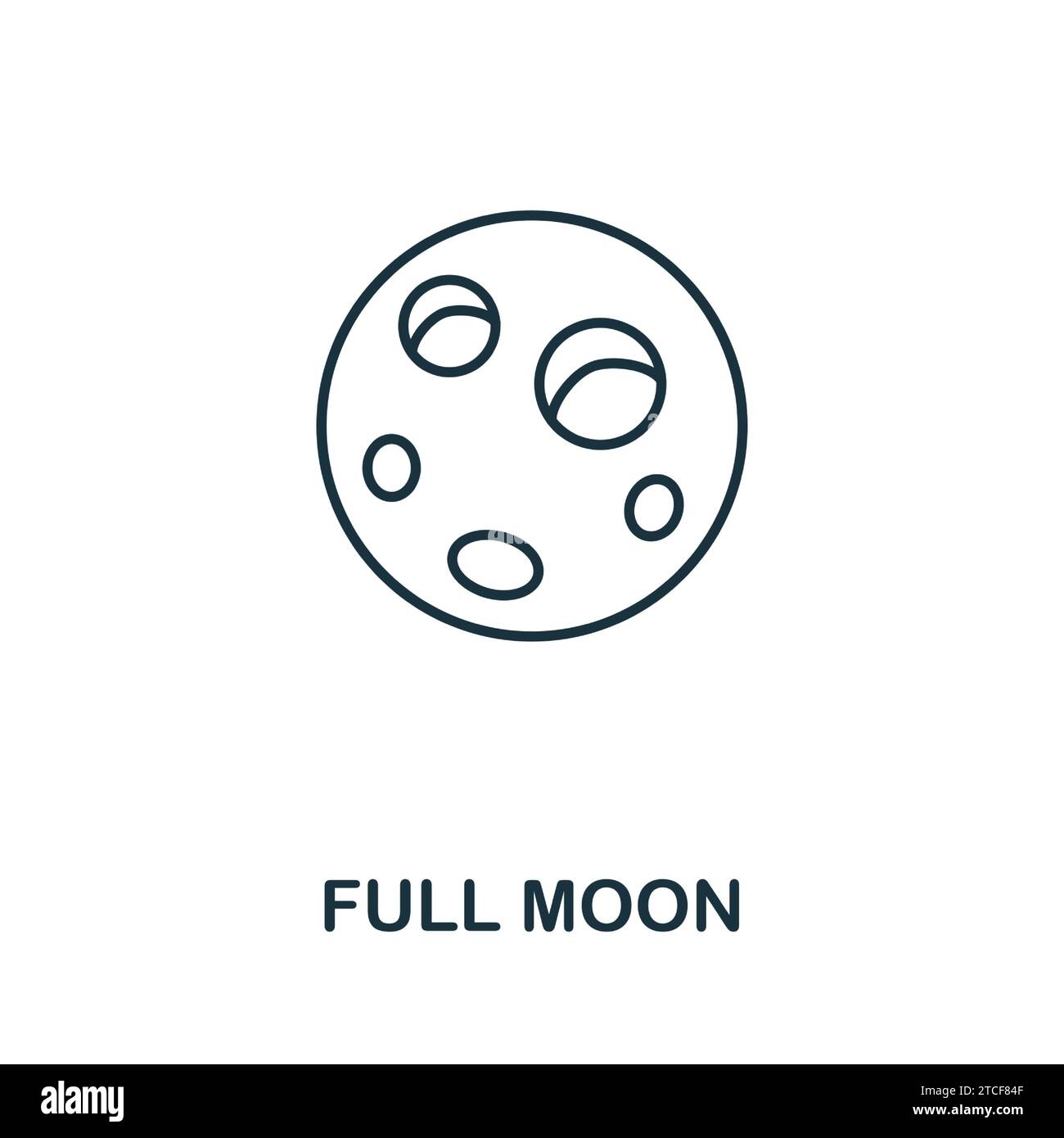 Full Moon icon. Simple element from well sleep collection. Creative ...