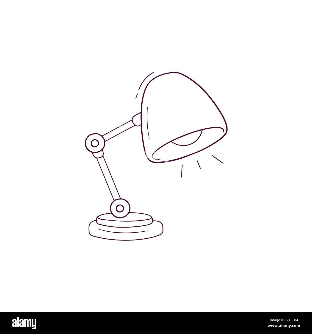 Hand Drawn illustration of desk lamp icon. Doodle Vector Sketch ...