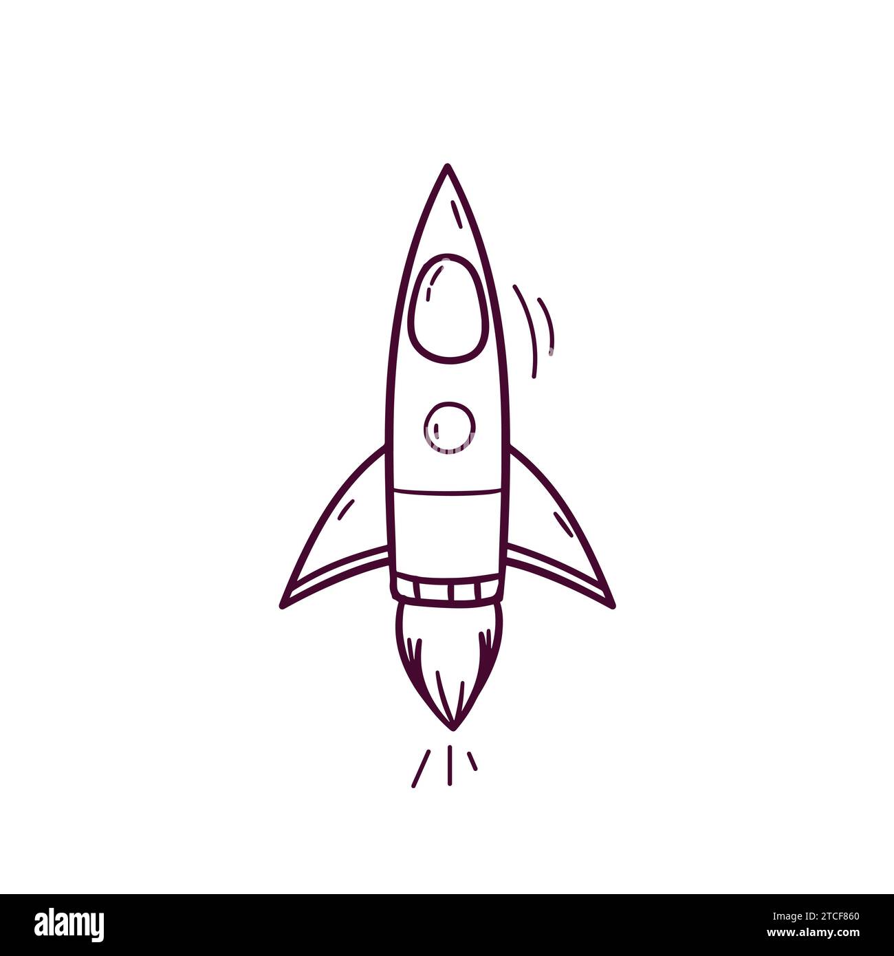 Hand Drawn illustration of rocket icon. Doodle Vector Sketch ...