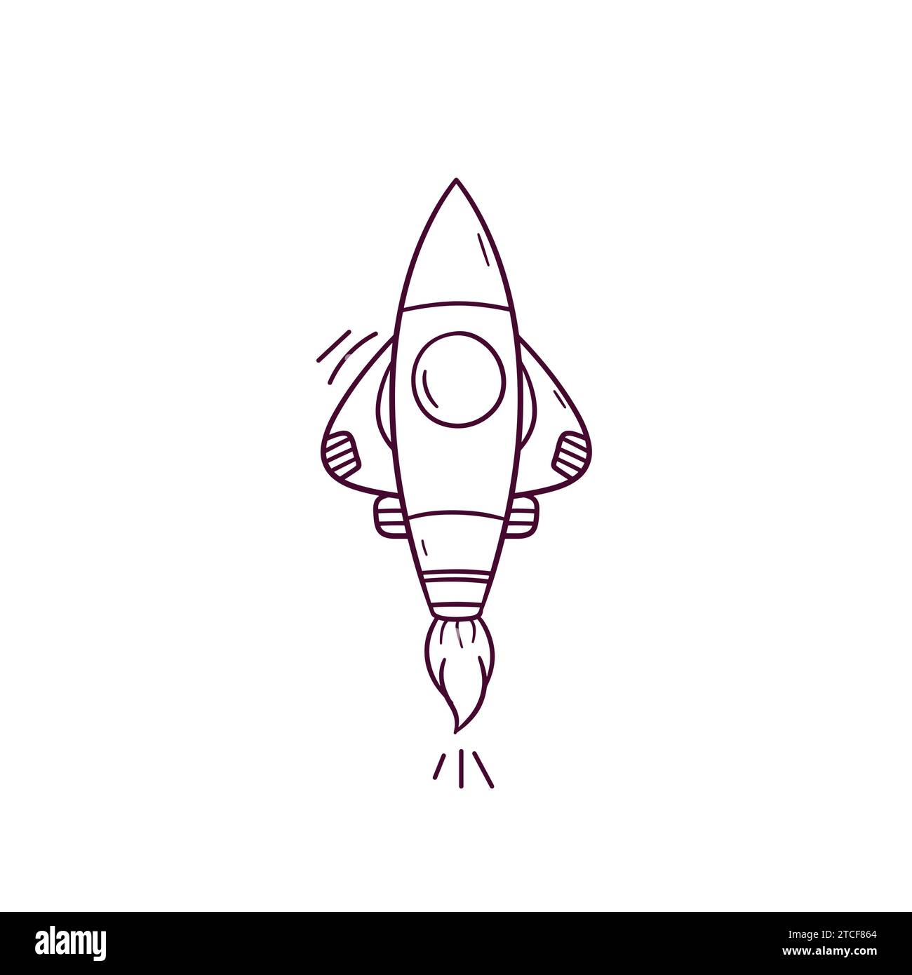 Hand Drawn illustration of rocket icon. Doodle Vector Sketch ...
