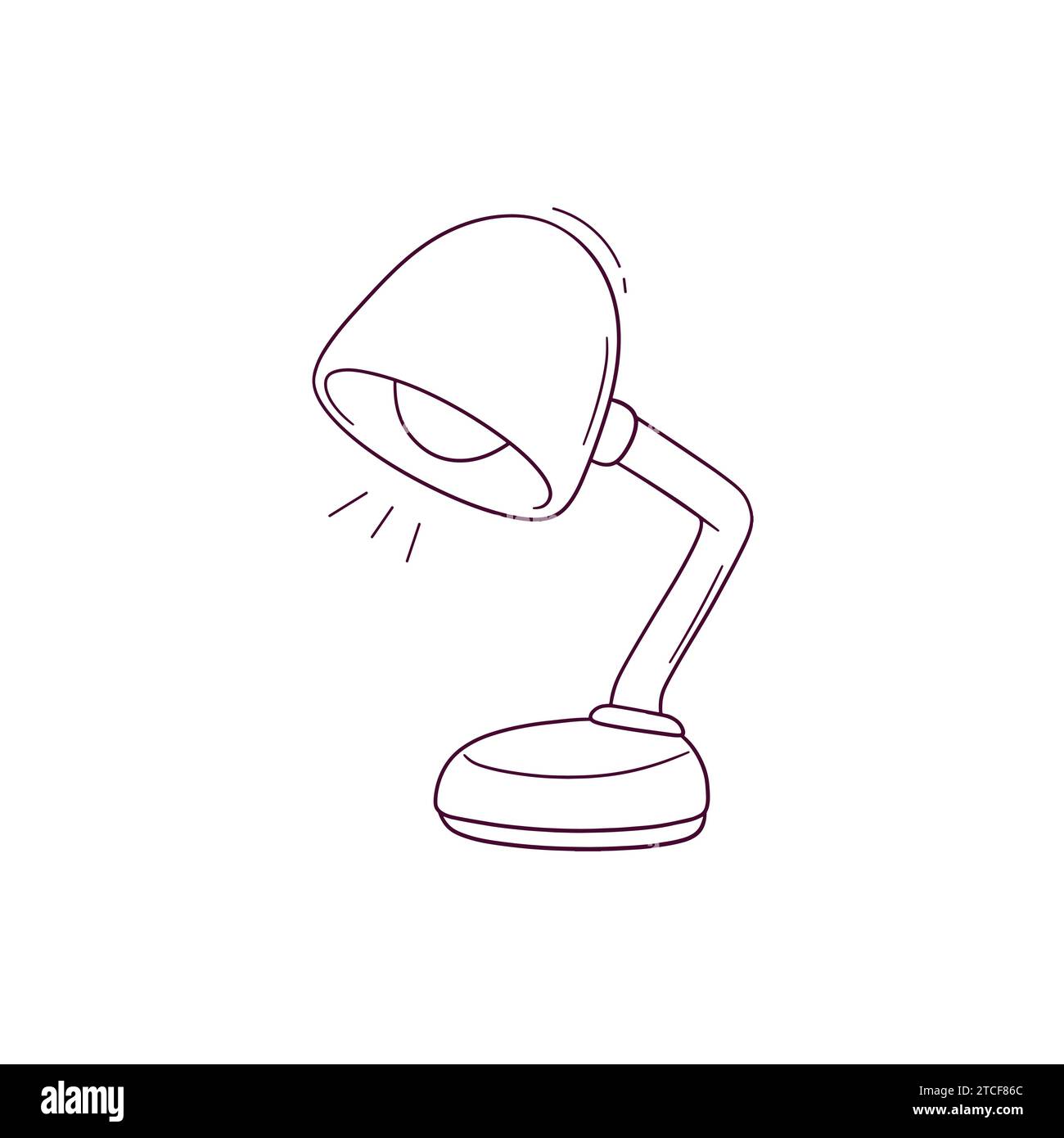 Hand Drawn illustration of desk lamp icon. Doodle Vector Sketch ...
