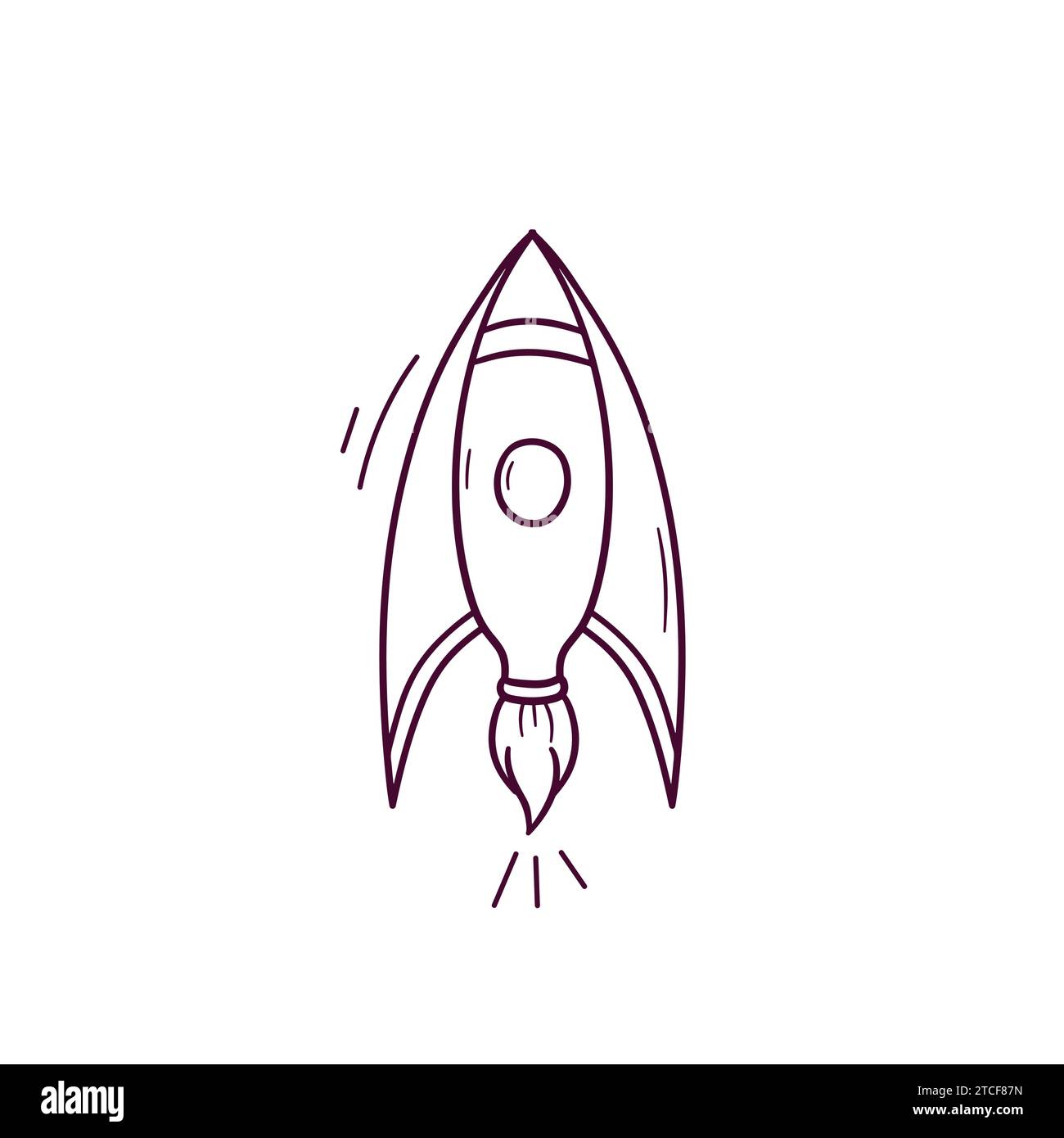 Vector doodle rocket launch icon hi-res stock photography and images ...
