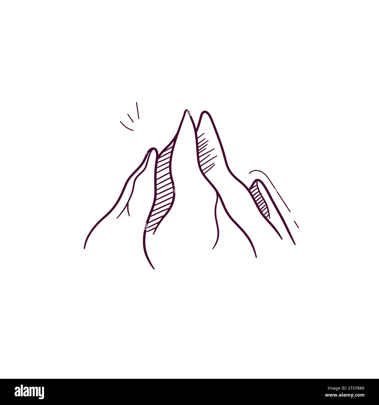 Hand Drawn illustration of mountain icon. Doodle Vector Sketch ...
