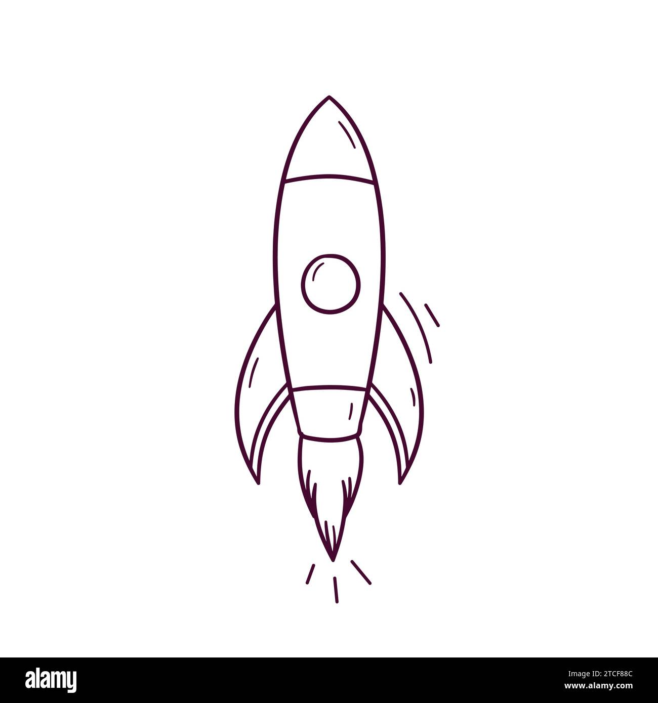 Hand Drawn illustration of rocket icon. Doodle Vector Sketch ...