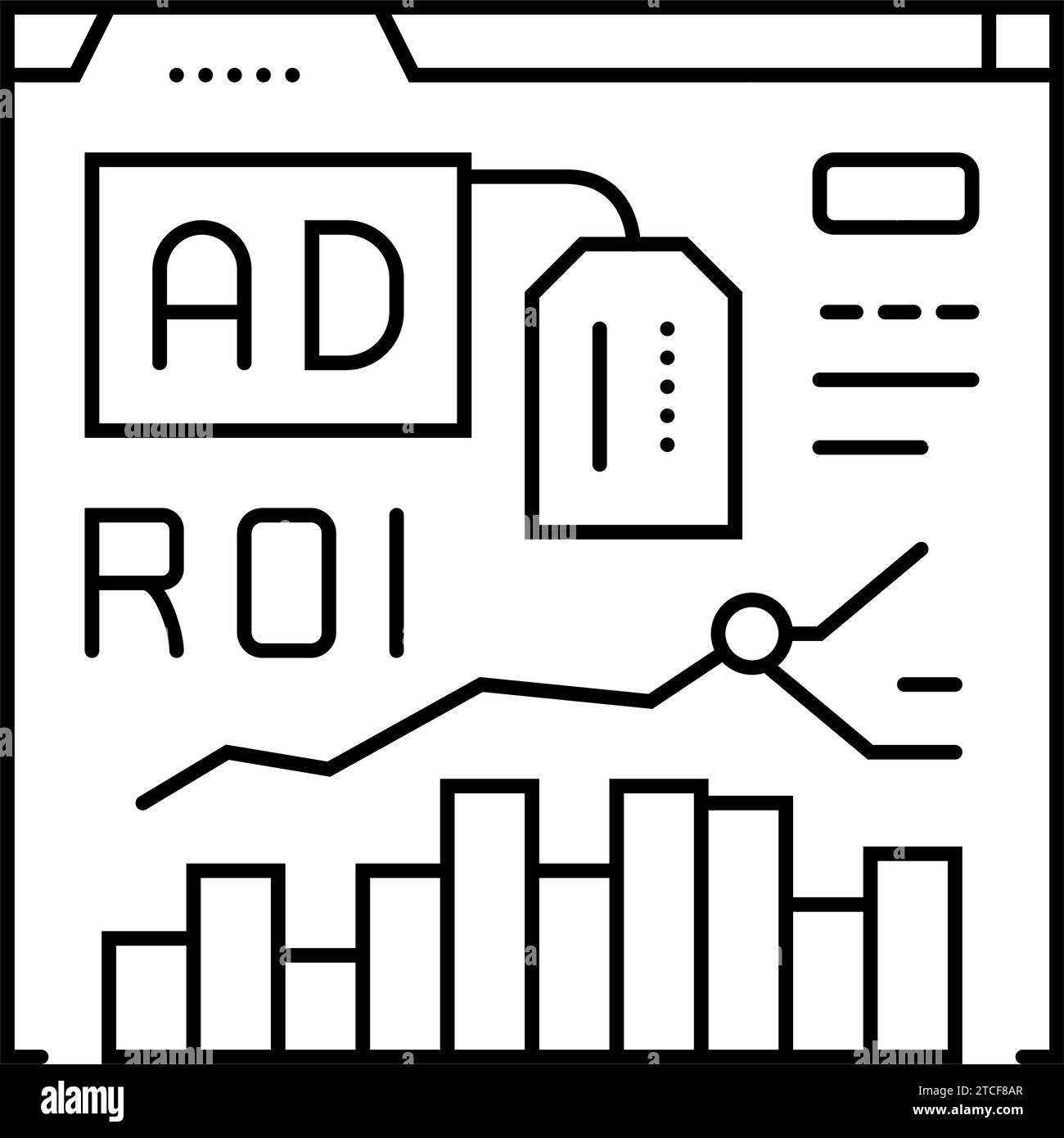roi tracking social media line icon vector illustration Stock Vector ...