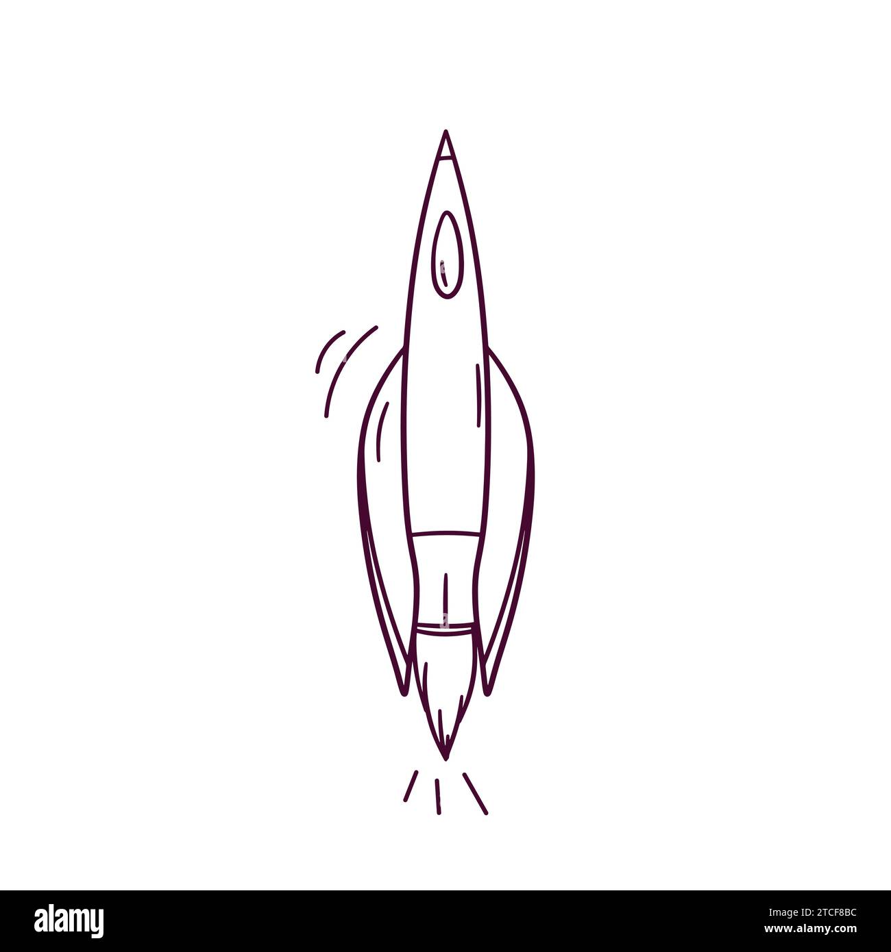 Hand Drawn illustration of rocket icon. Doodle Vector Sketch ...