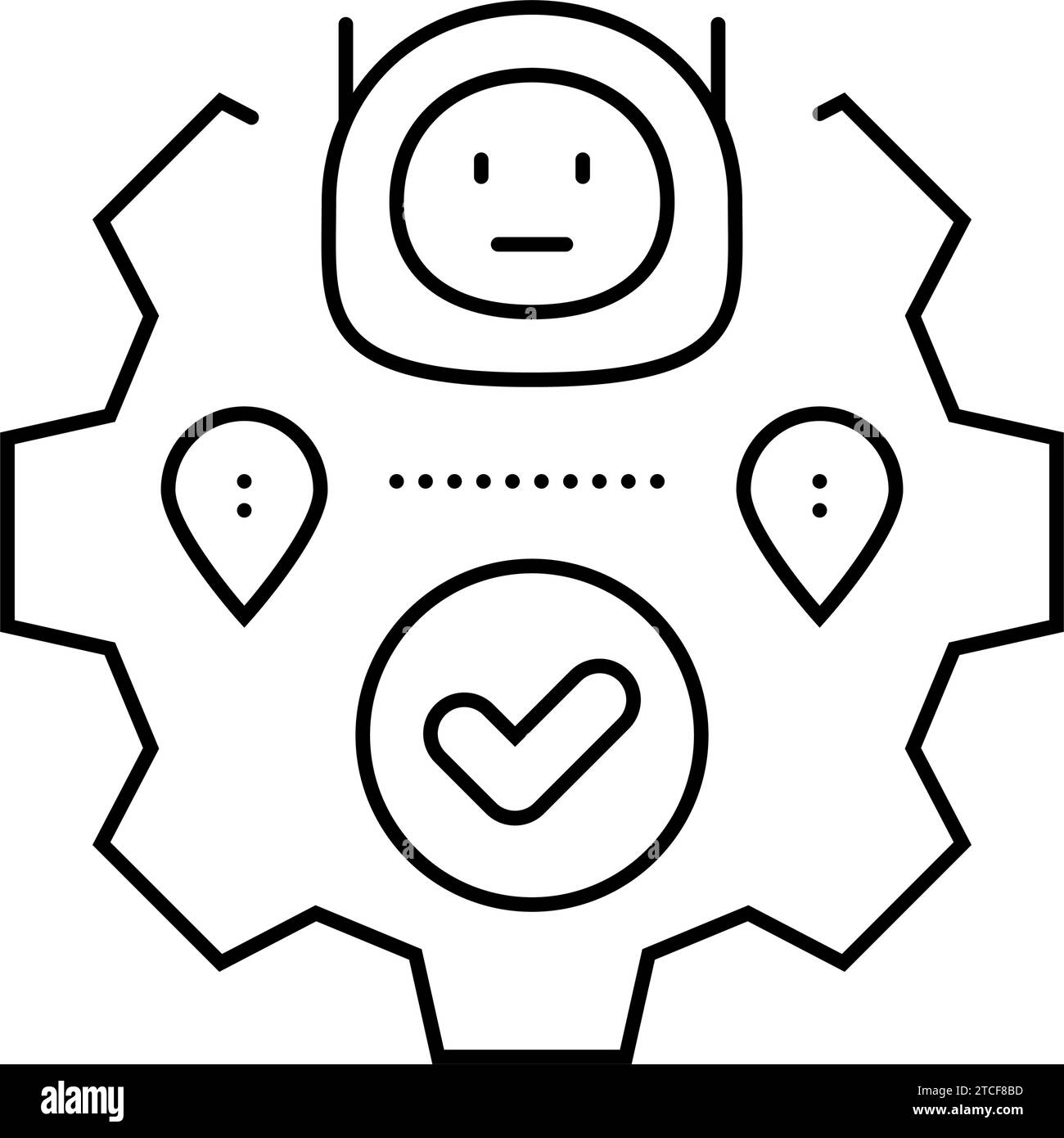 route optimization autonomous delivery line icon vector illustration ...