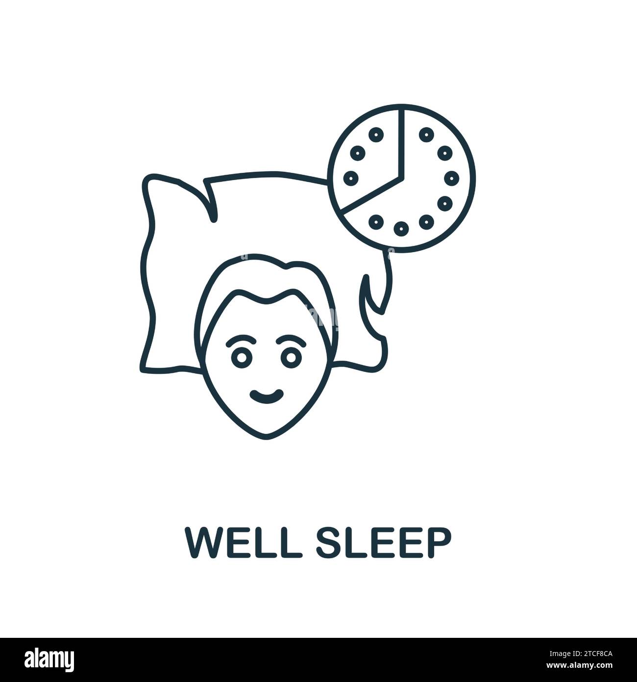 Well Sleep icon. Monochrome simple Well Sleep icon for templates, web ...