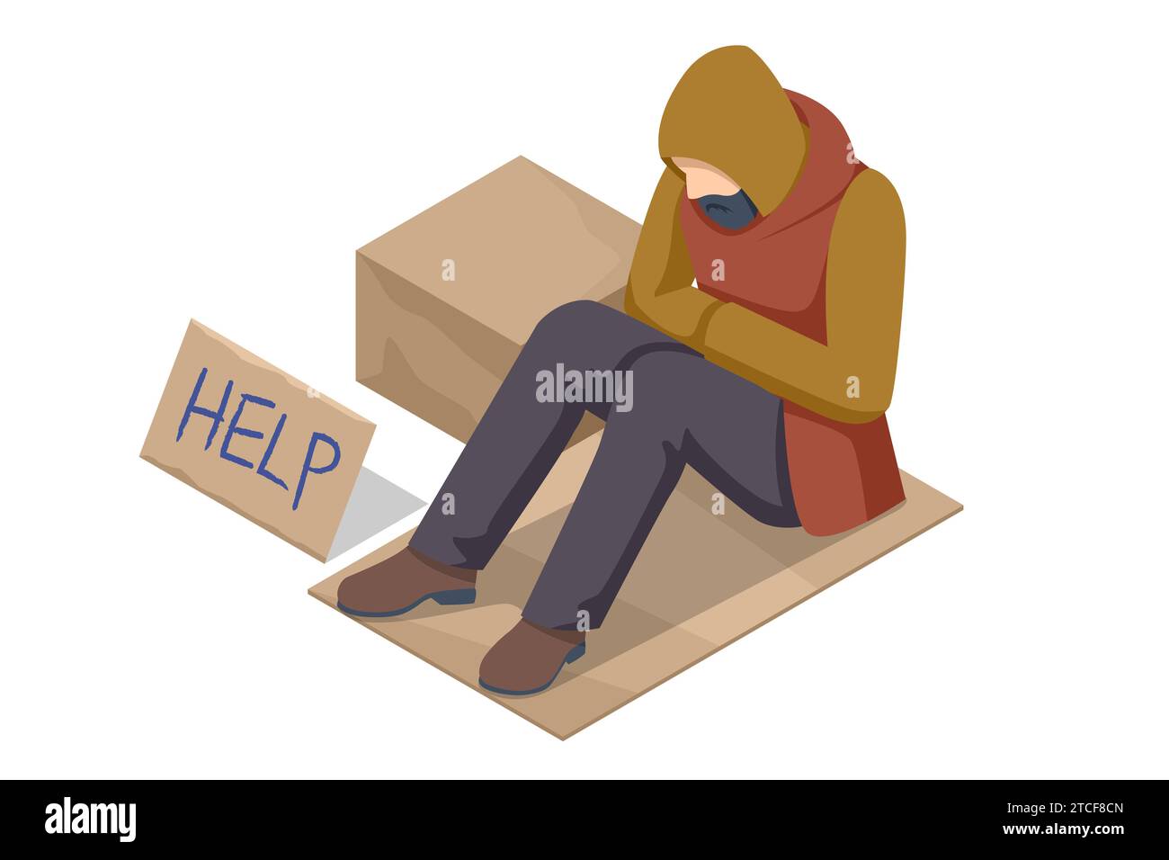 Leaning against wall homeless Stock Vector Images - Alamy