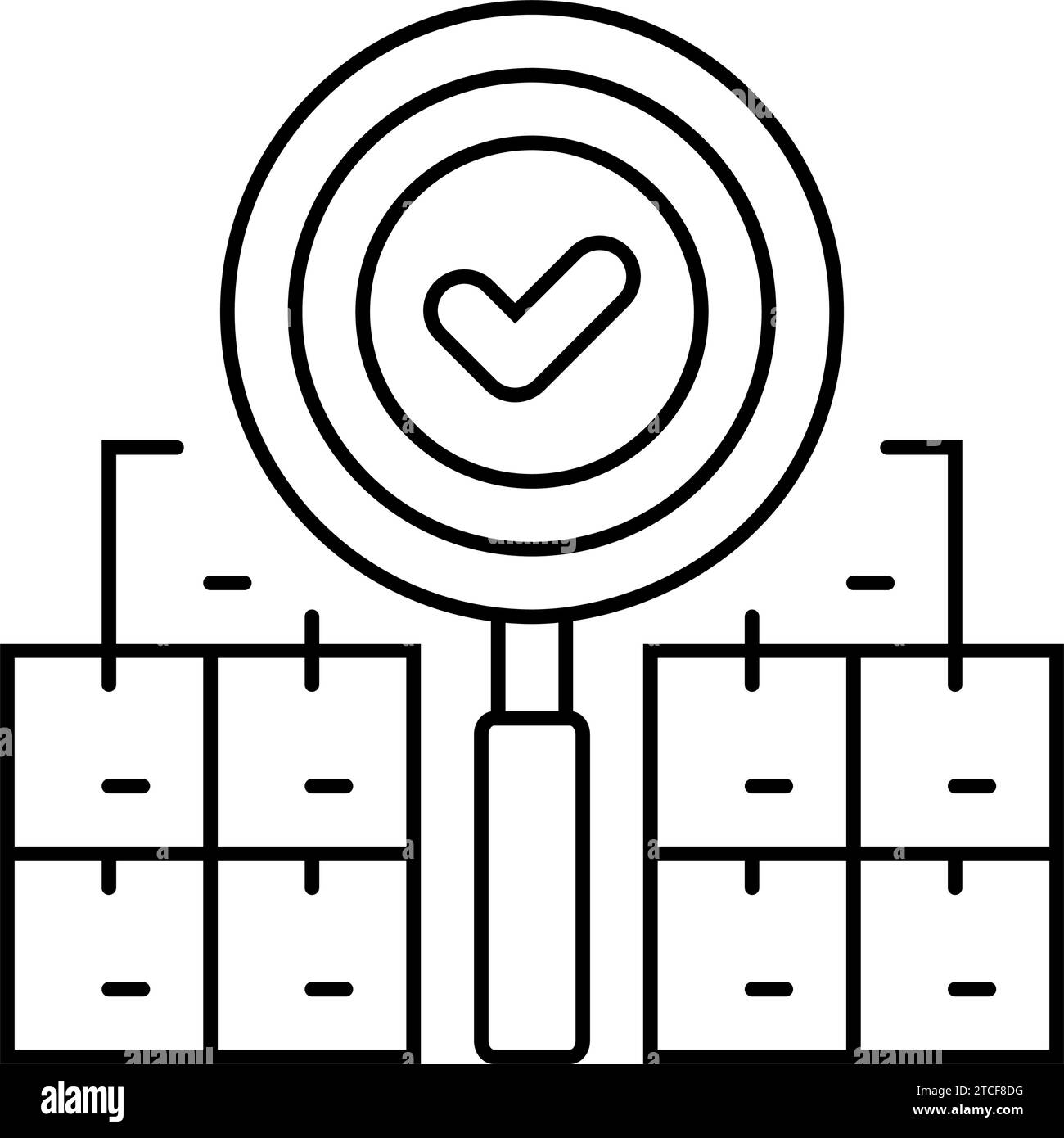 cargo inspection autonomous delivery line icon vector illustration ...