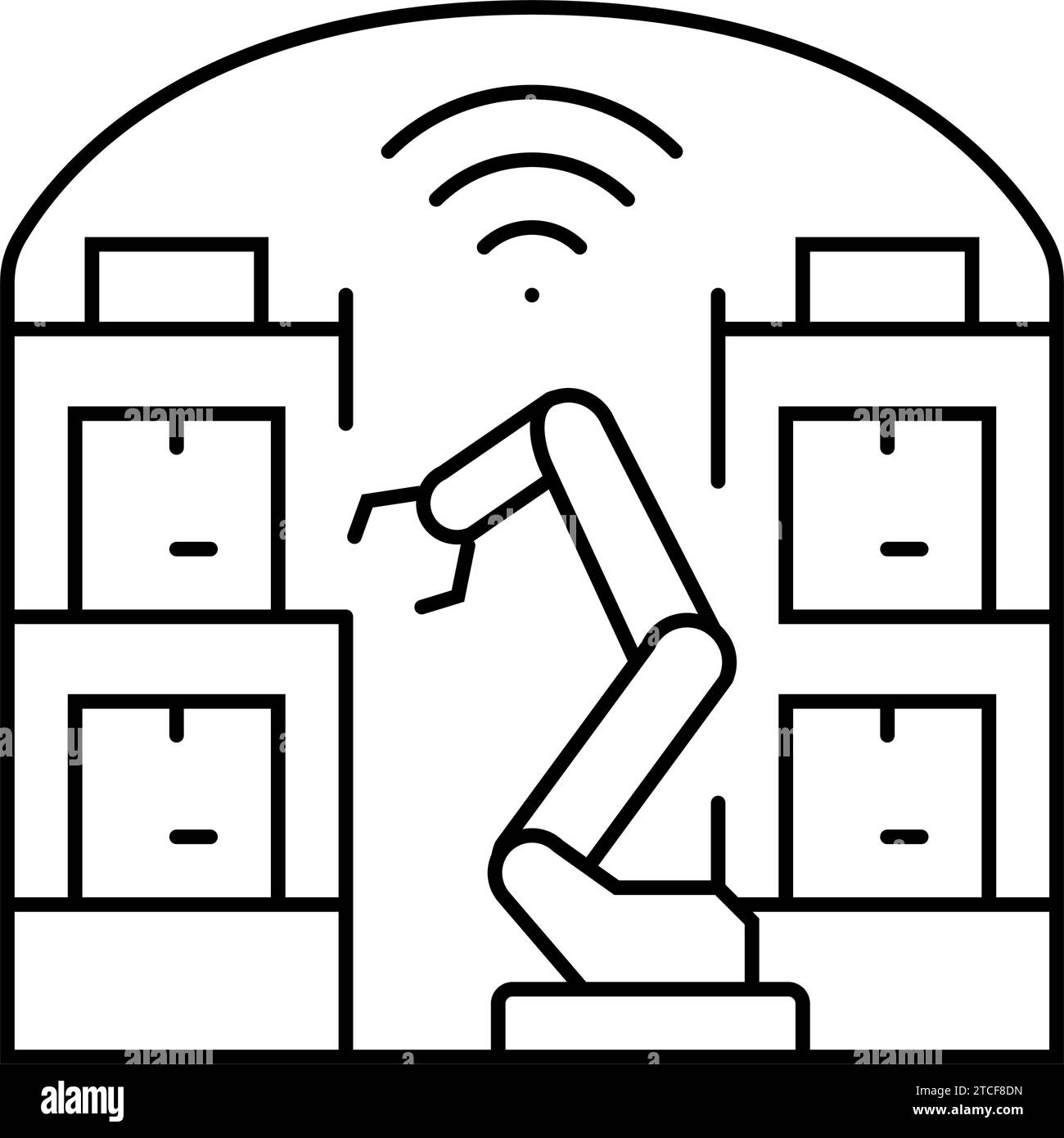 automated warehouse autonomous delivery line icon vector illustration Stock Vector Image & Art ...
