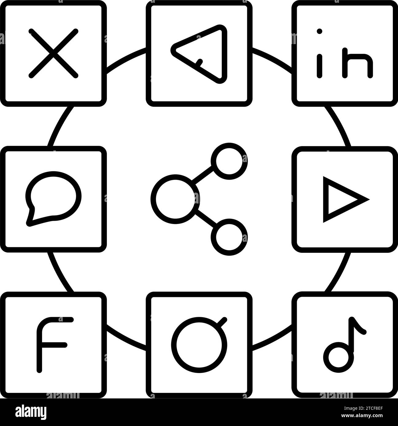 social media icons line icon vector illustration Stock Vector Image ...