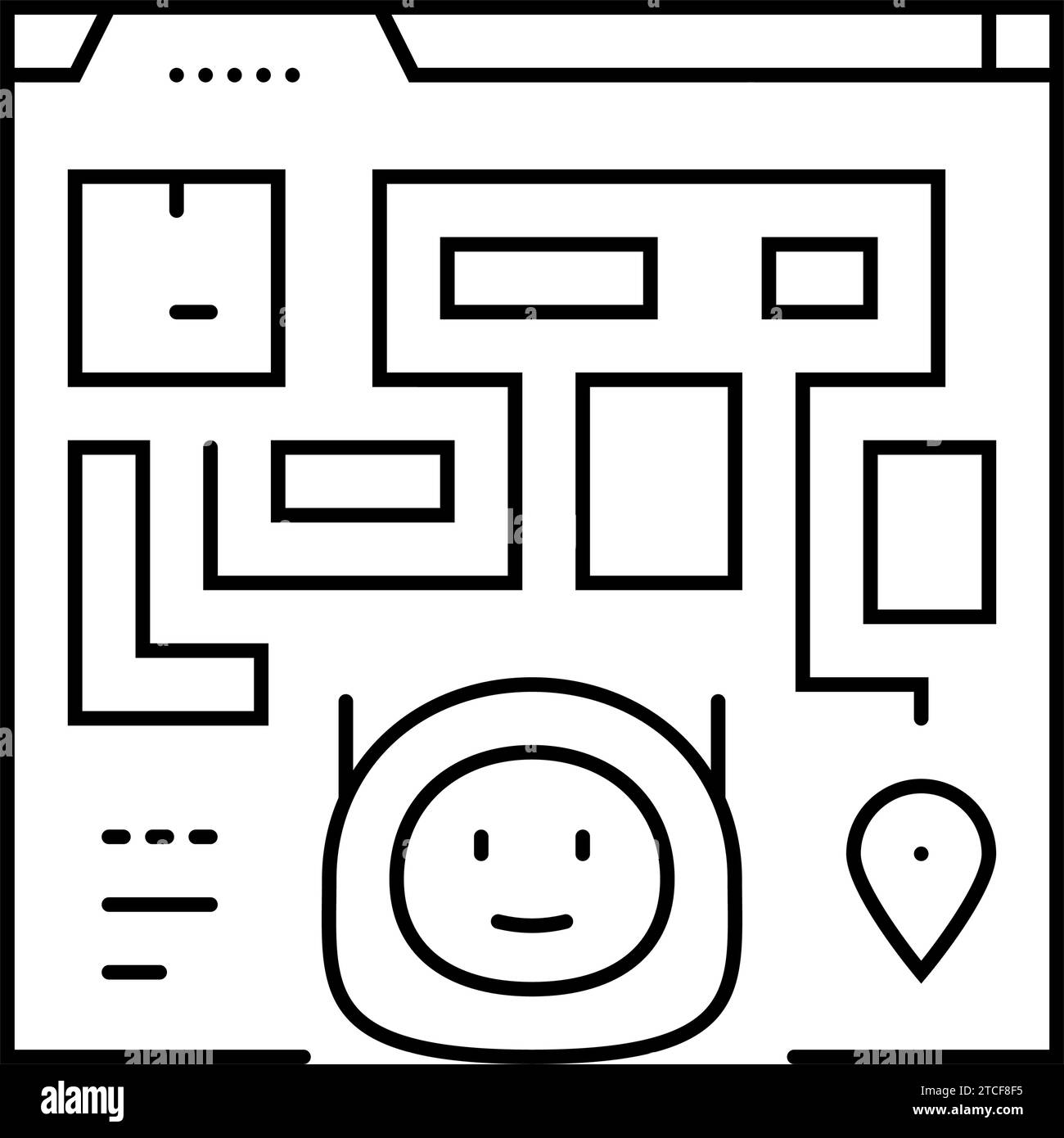 ai routing autonomous delivery line icon vector illustration Stock ...