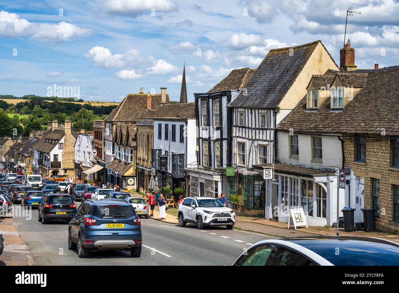 View looking down Burford High Street from the bottom of The Hill in ...