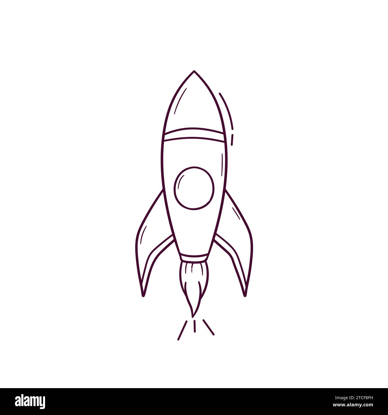 Hand Drawn illustration of rocket icon. Doodle Vector Sketch ...